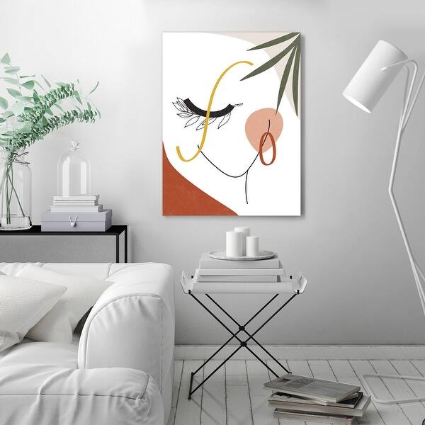 Americanflat - 8" x 10" Abstract Woman Face by Elena David Wrapped Canvas Wall Art - Bed Bath ...